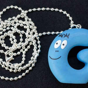 G Barbapapa Necklace 80cm Miniblings Letter Initial ABC Barbamama Blue ...