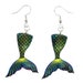 Mermaid Flapper Earrings Miniblings Bluegreen Mirror Ocean Sea - Etsy
