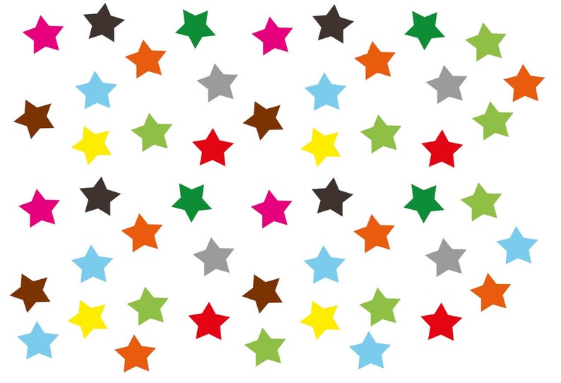 50pcs Sticker Star 25mm Miniblings Label Mixed Colour Stars DIY ...