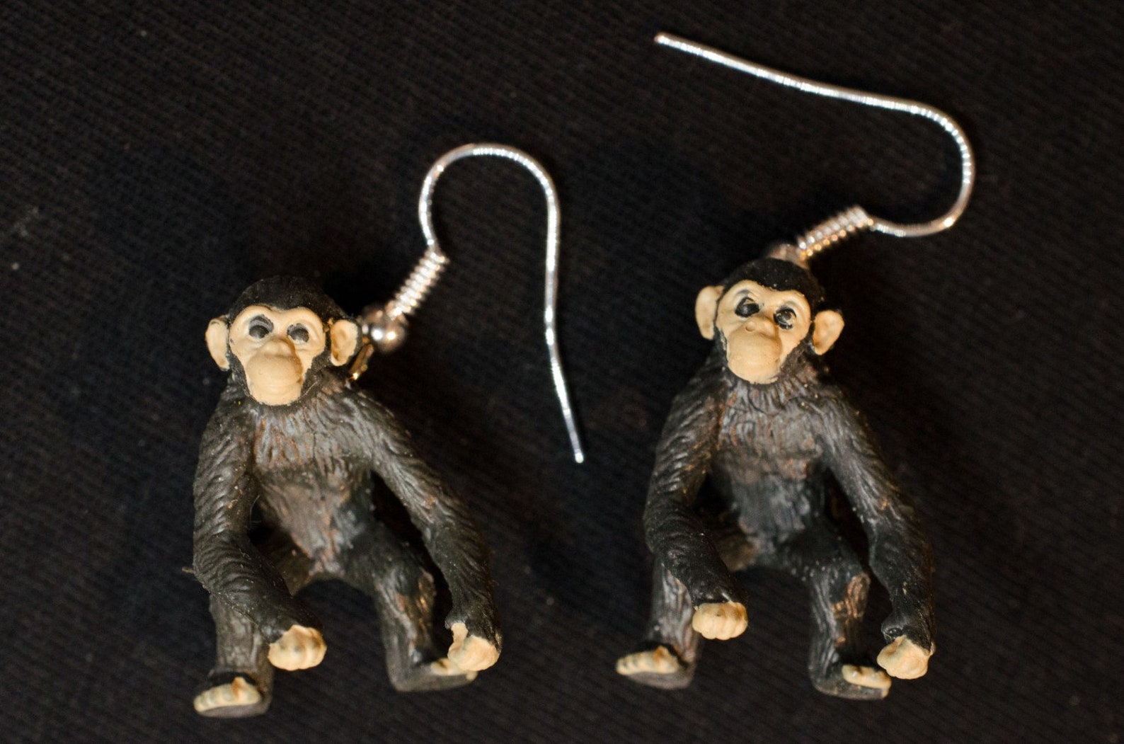 Chimpanzee Monkey Earrings Miniblings Ape Jungle Zoo Rubber | Etsy