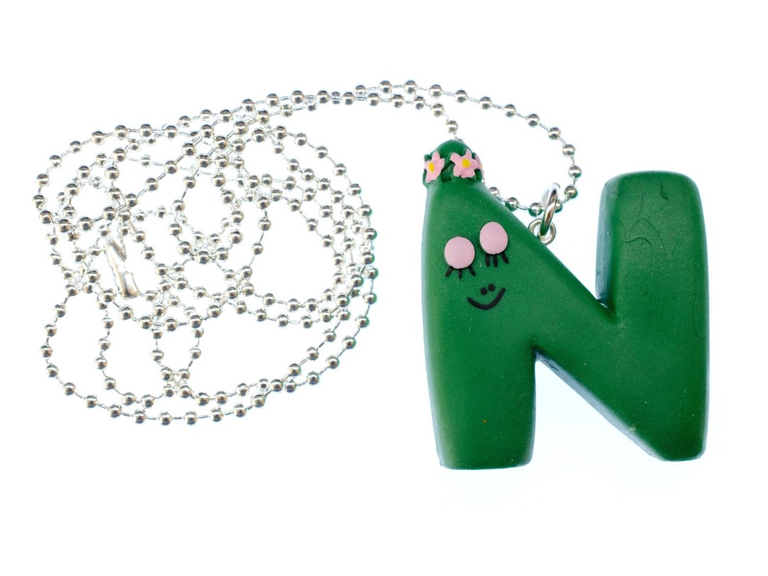 N Barbapapa Necklace 80cm Miniblings Letter Initial ABC - Etsy