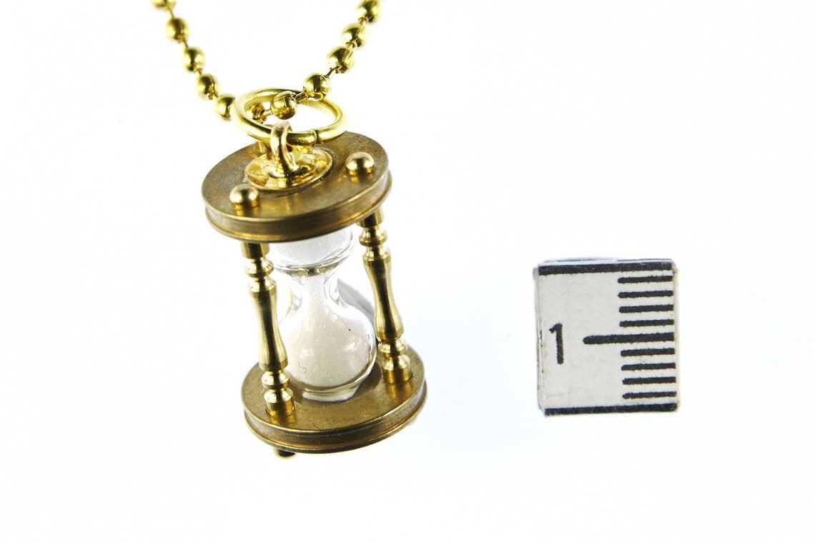 Hourglass Necklace Functional Miniblings Ball Chain 80cm Egg Timer ...