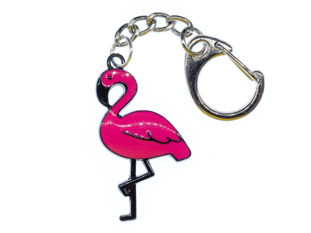Flamingo Key Ring Chain Miniblings Zipper Flamingos Bird Birds Zoo ...