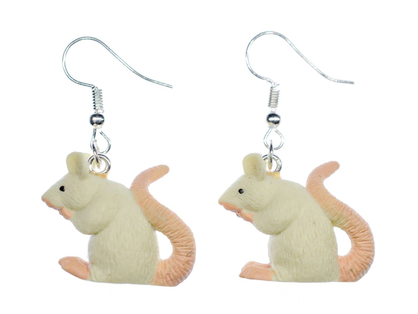 Rat Earrings Miniblings Mice Mouse Rats Rubber White 18mm | Etsy