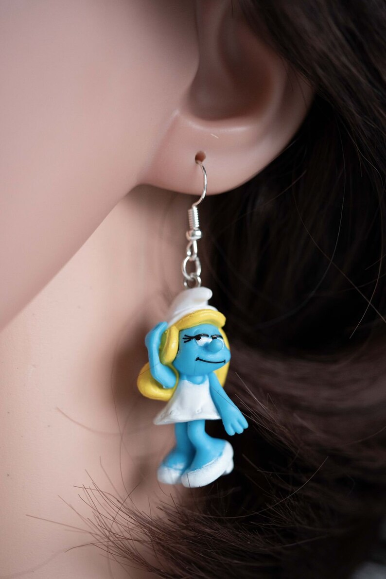 Smurfette Earrings Miniblings Smurfs Smurfs Kids Series Blond - Etsy