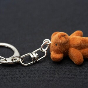 Teddy Bear Key Ring Miniblings Pendant Key Ring Flocked Light Brown - Etsy