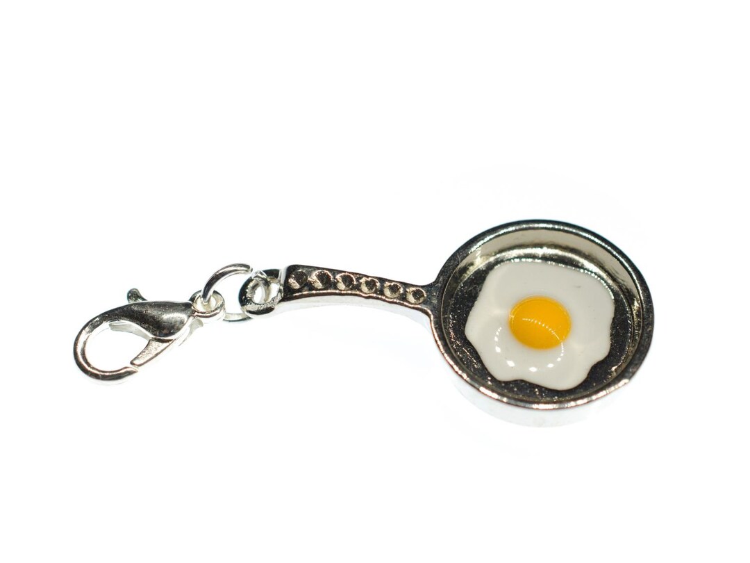 Frying Pan Fried Egg Charm Pendant for Bracelet Miniblings Cooking ...