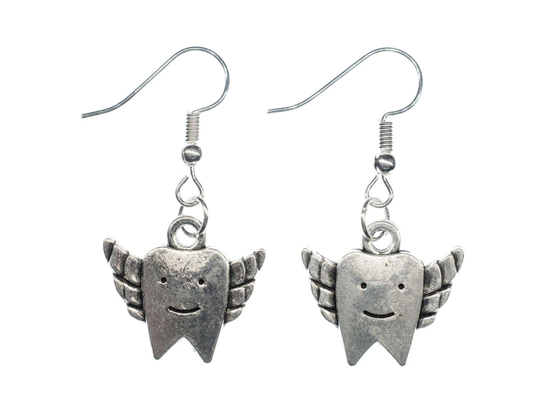 Tooth With Wings Teeth Earrings Miniblings Brushing Dentist Fairy ...