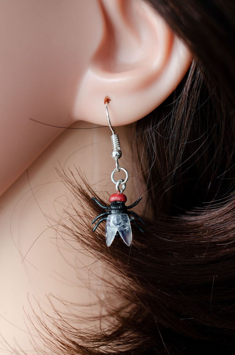 Fly Earrings Miniblings Horror Insect Halloween Blowfly - Etsy