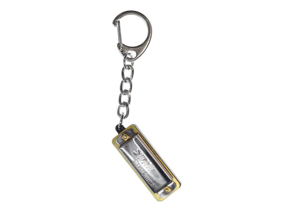 Harmonica Key Ring Chain Miniblings Music Blues + Box - Etsy