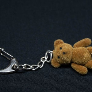 Teddy Bear Key Ring Miniblings Pendant Key Ring Flocked Light Brown - Etsy