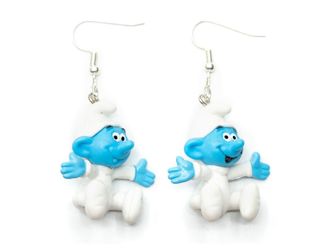 Baby Smurf Earrings Miniblings Hug Smurf Cuddly Smurf Open Arms - Etsy