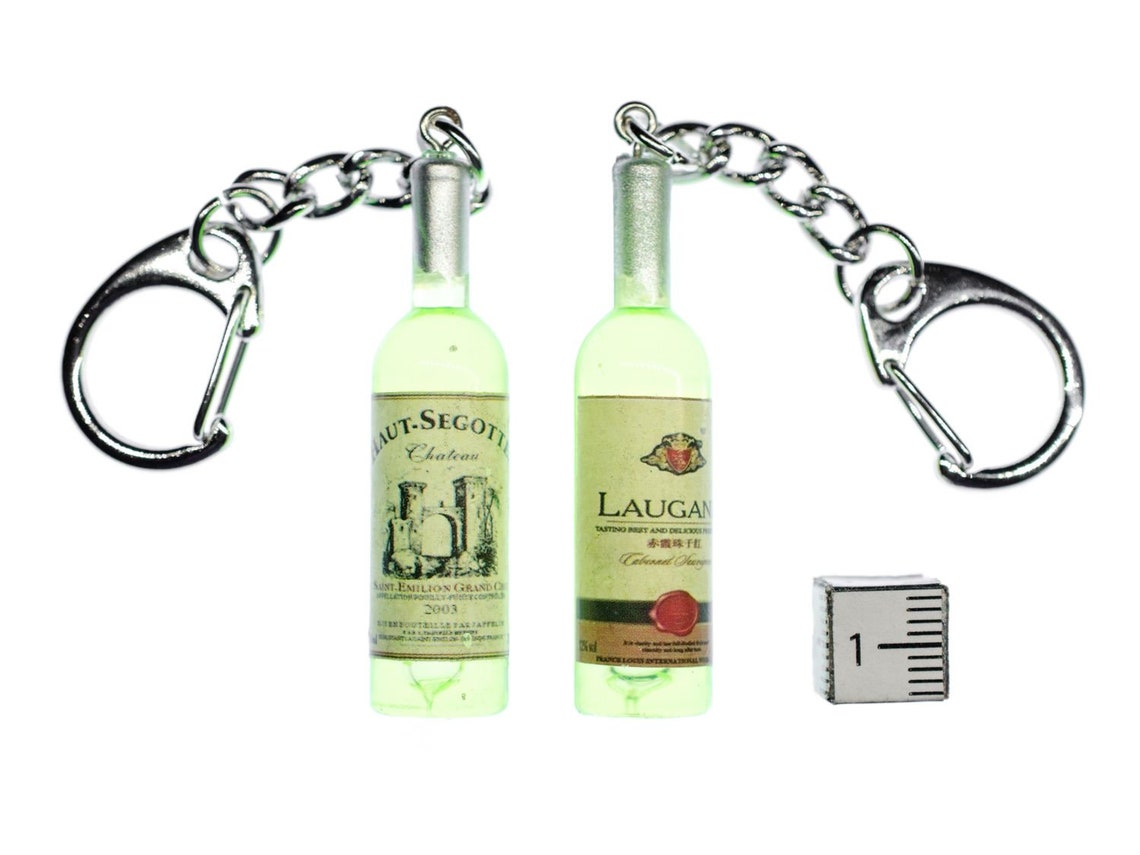 Wine Bottle Keychain Miniblings Key Chain 48mm Key Pendant Keyring ...