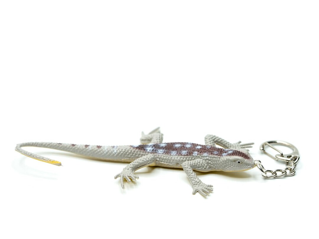Gecko Gekko Lizard Key Ring Chain Miniblings Salamander Dots Grey-brown ...