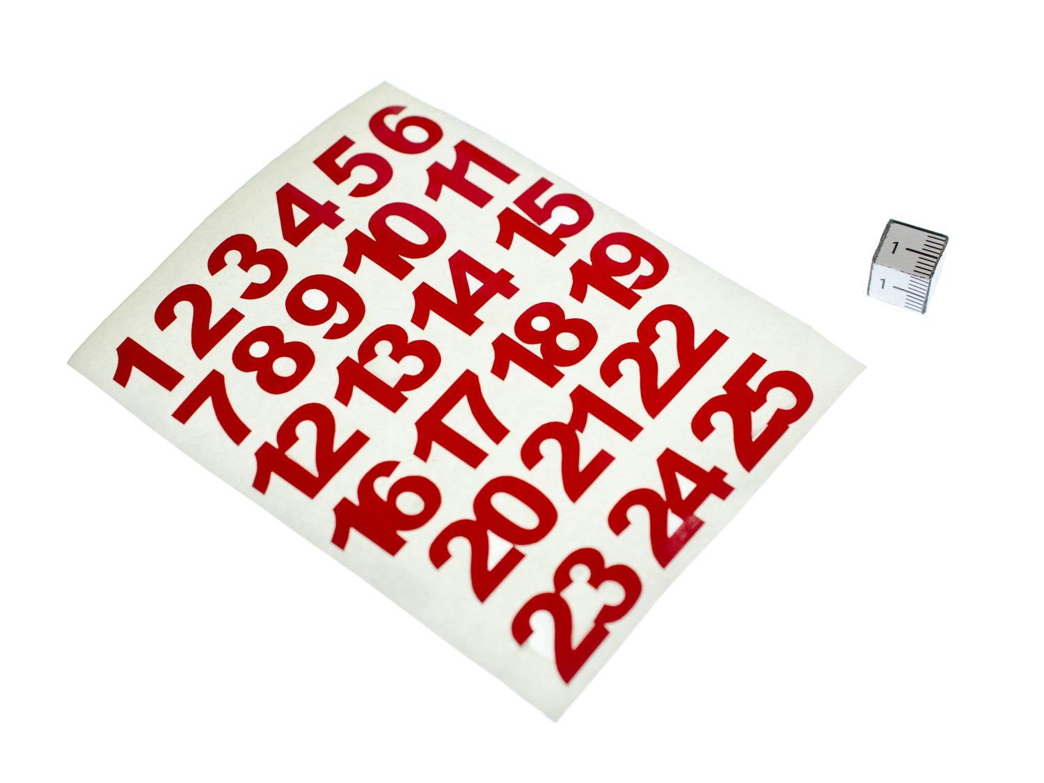 Numbers Miniblings Sticker Red 24 25 Advent Calendar 1-25 - Etsy UK