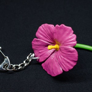 Hibiscus Key Ring Chain Miniblings Flower Flowers 58mm Pink - Etsy