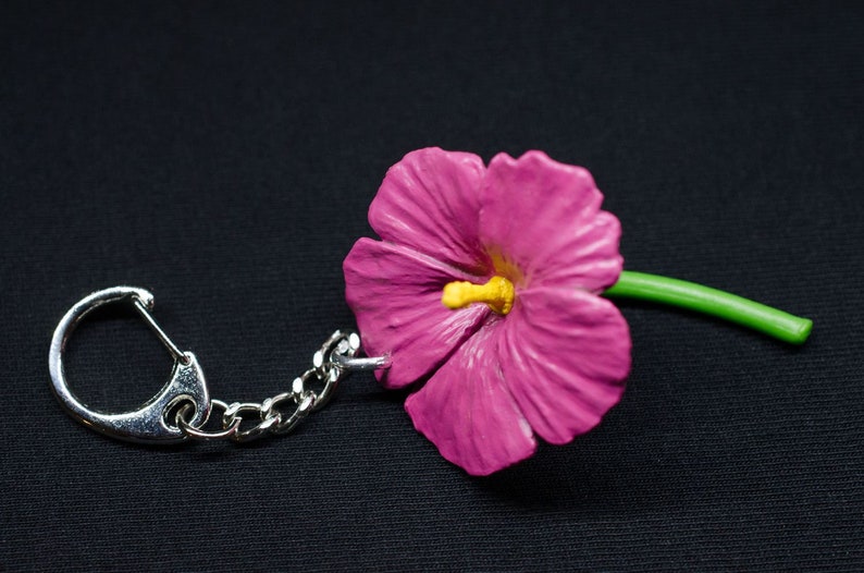 Hibiscus Key Ring Chain Miniblings Flower Flowers 58mm Pink - Etsy