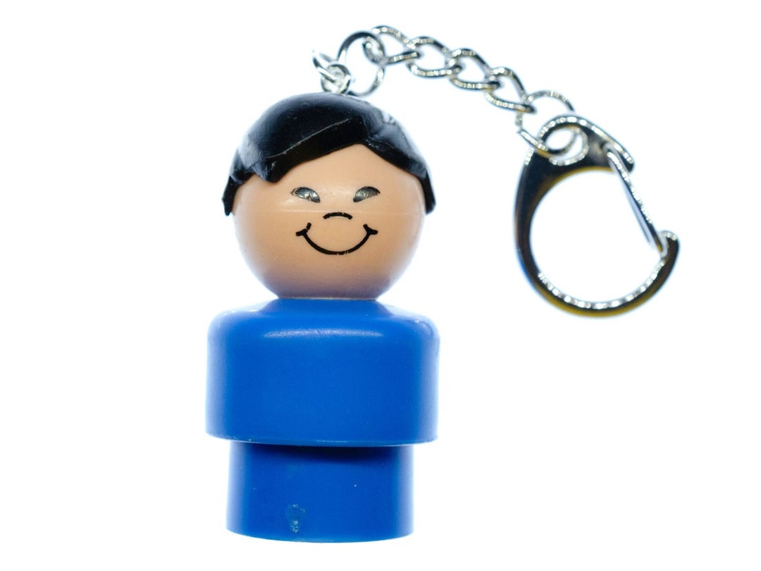 Fisher Price Little People Key Ring Key Chain Miniblings Retro Man Blue ...