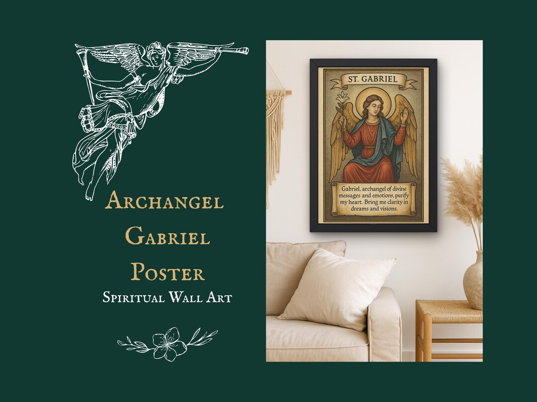 Archangel Gabriel Poster | Spiritual Wall Art | Angelic Invocation ...
