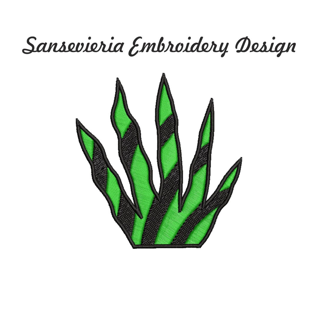 Minimal Sansevieria Snake Plant Embroidery Design, EMB Included ...