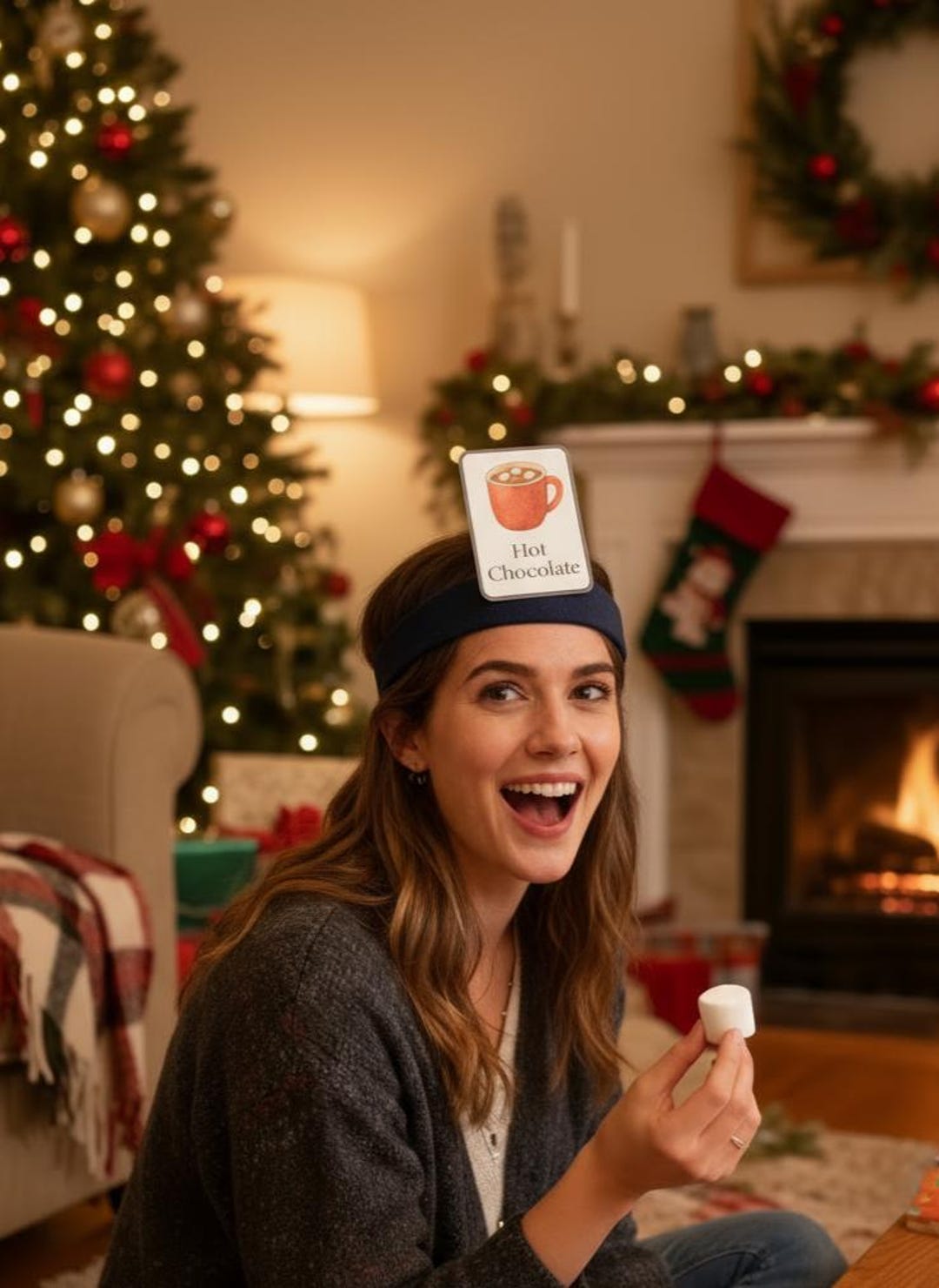 Family Christmas Game | Printable Headbands Cards | Christmas Guessing ...