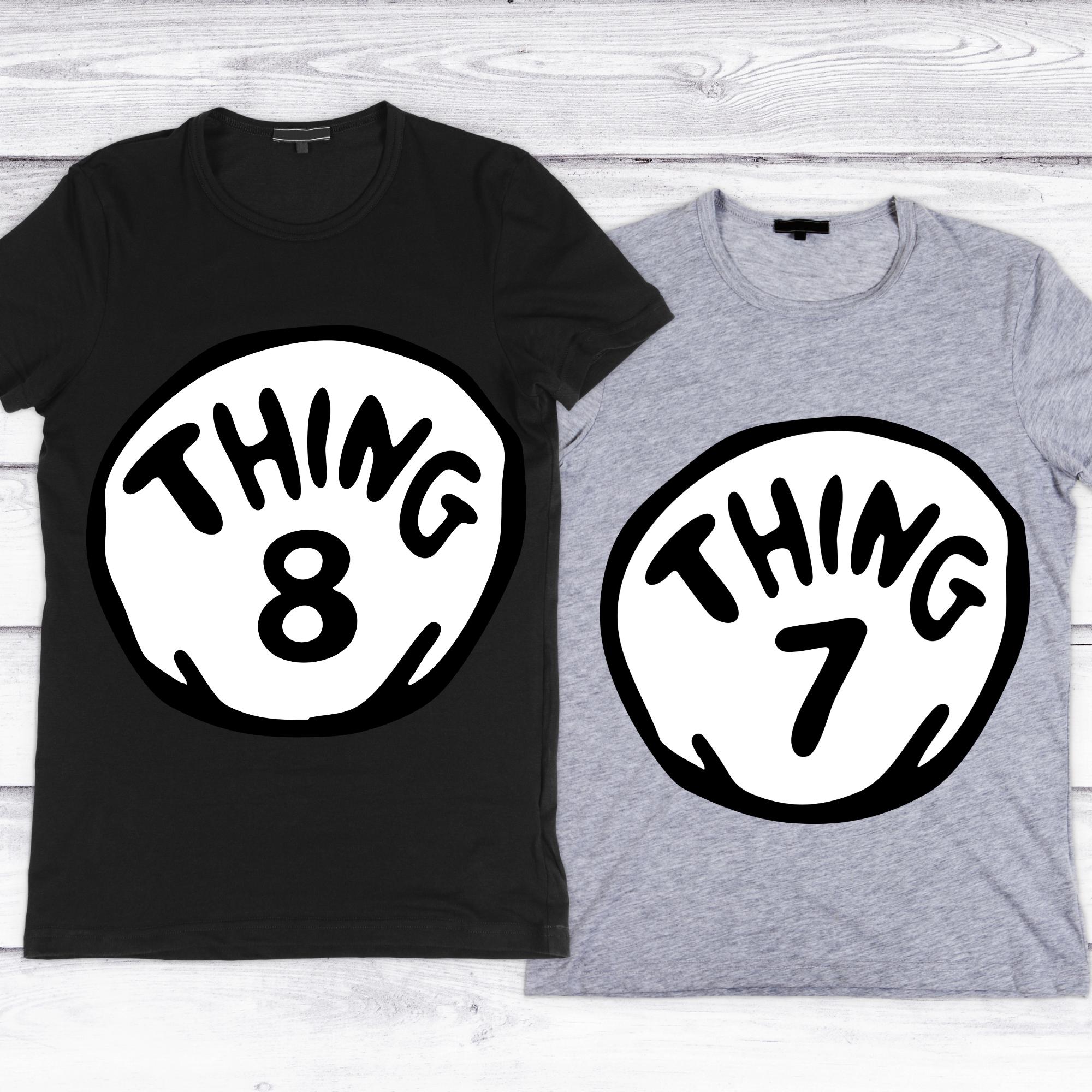 Thing 1 to Thing 9 PNG Bundle, Thing 1 Thing 2 PNG, Family Thing Bundle ...
