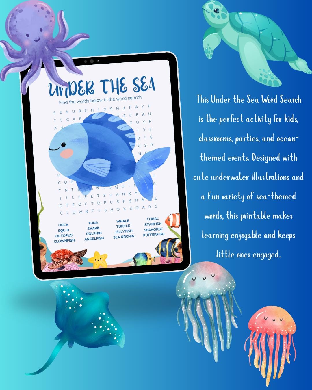 Under the Sea Word Search – Instant Digital Download - Etsy