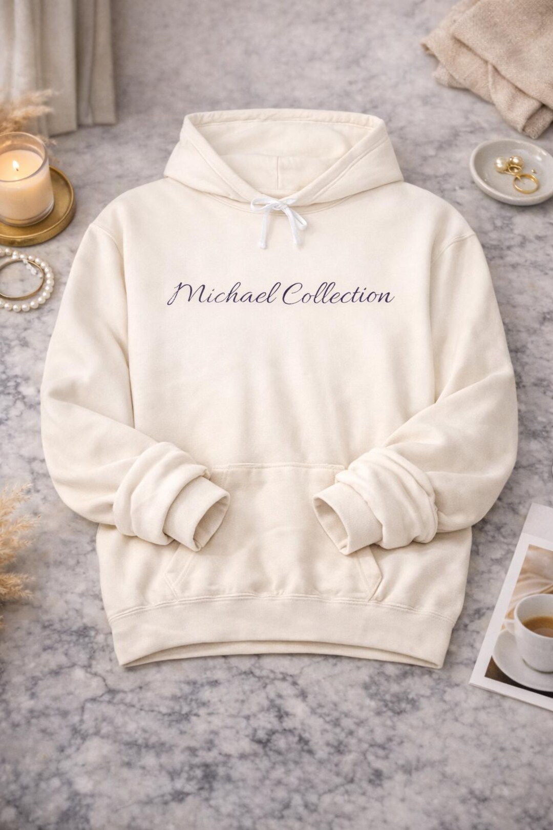Minimalist Script 'michael Collection' Hoodie | Typography Words Back ...
