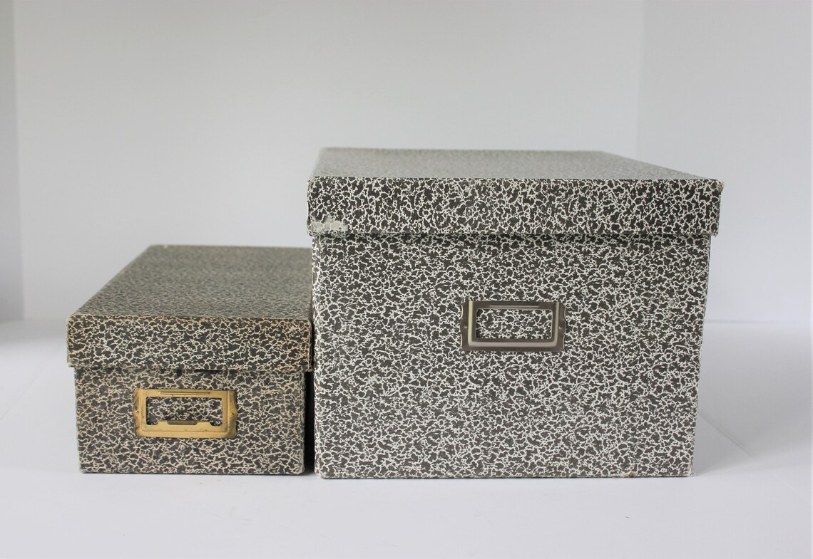 Two Vintage File Boxes / Vintage Shoe Box / Storage Box / | Etsy