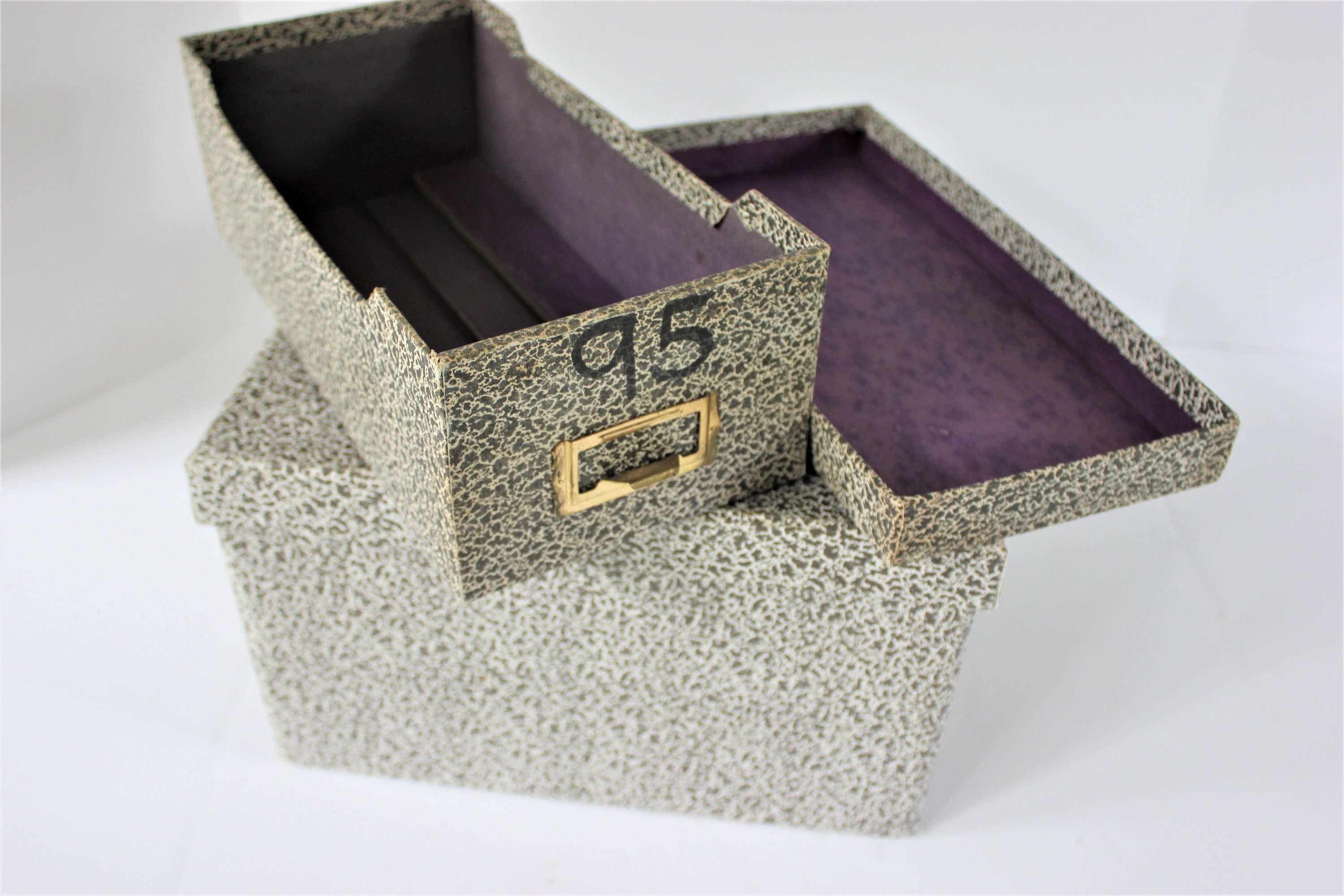 Two Vintage file boxes / Vintage shoe box / Storage box / | Etsy