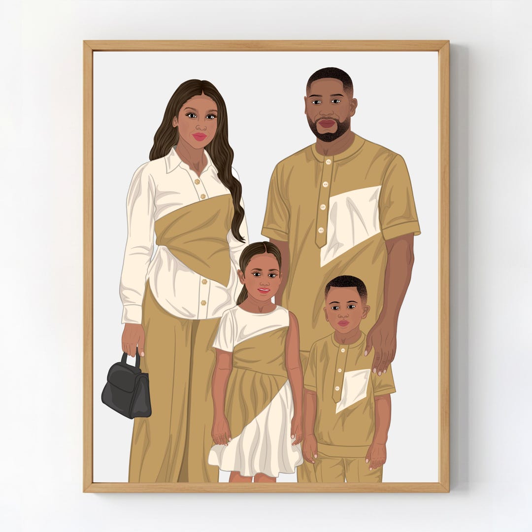 Custom Family Portrait, Family Drawing From Photo, Personalized Family ...
