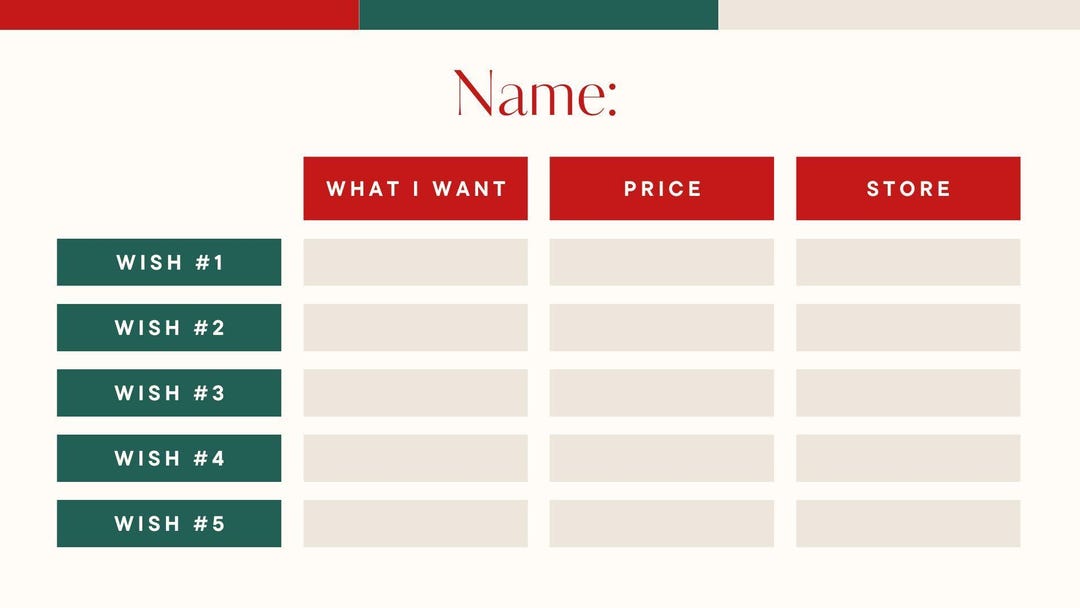 Company, Family, and Friends Wish List for Christmas Along With ...