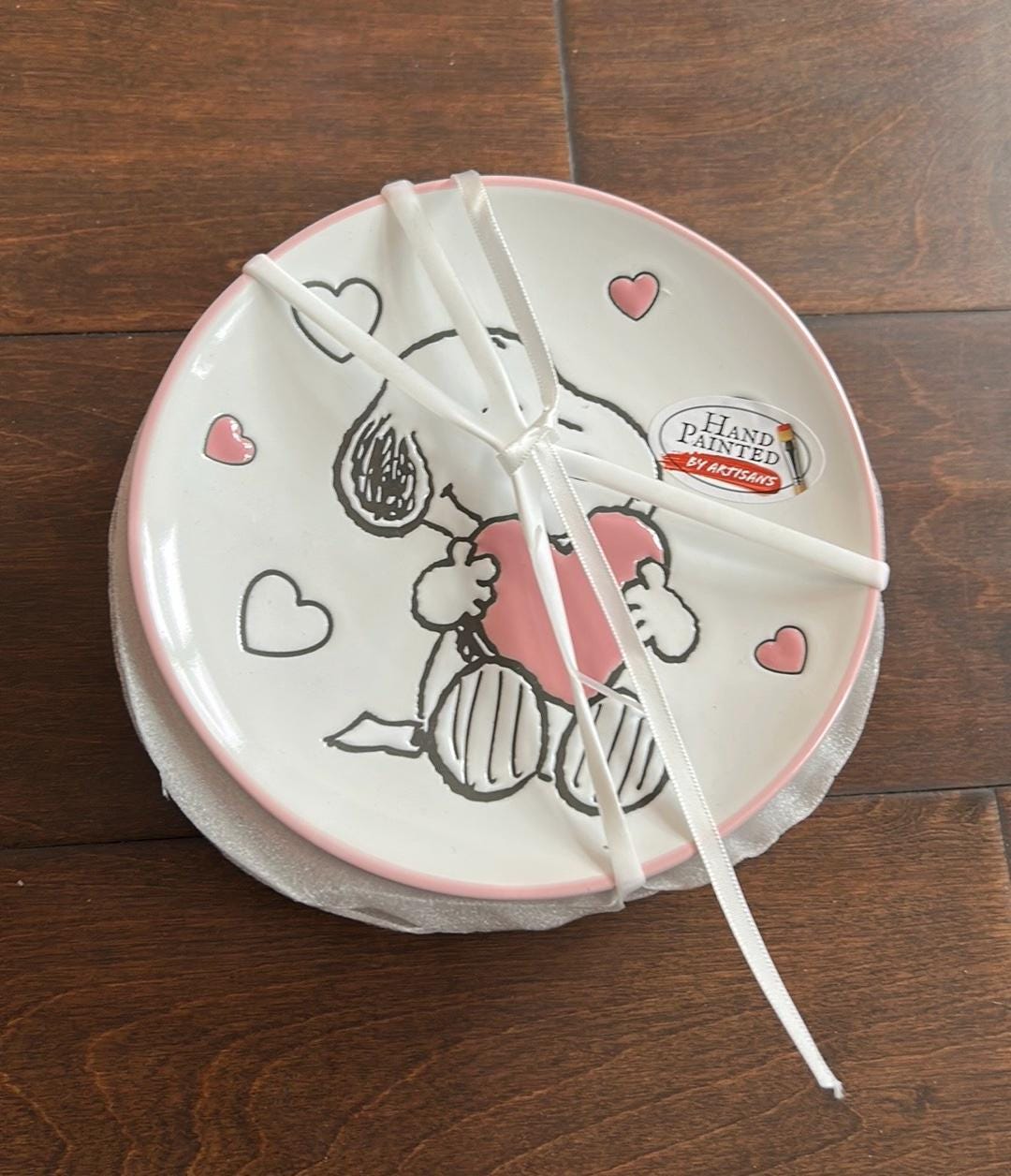 New Peanuts Snoopy Christmas Appetizer/dessert Ceramic 6” Plates Set of ...