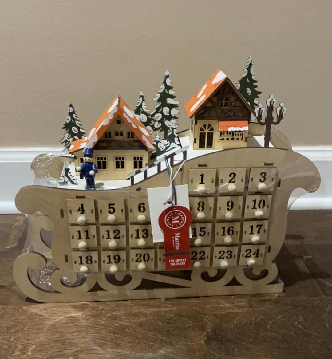 NEW Martha Stewart Christmas DIY Paint Advent Calendar Santa’s Sleigh ...