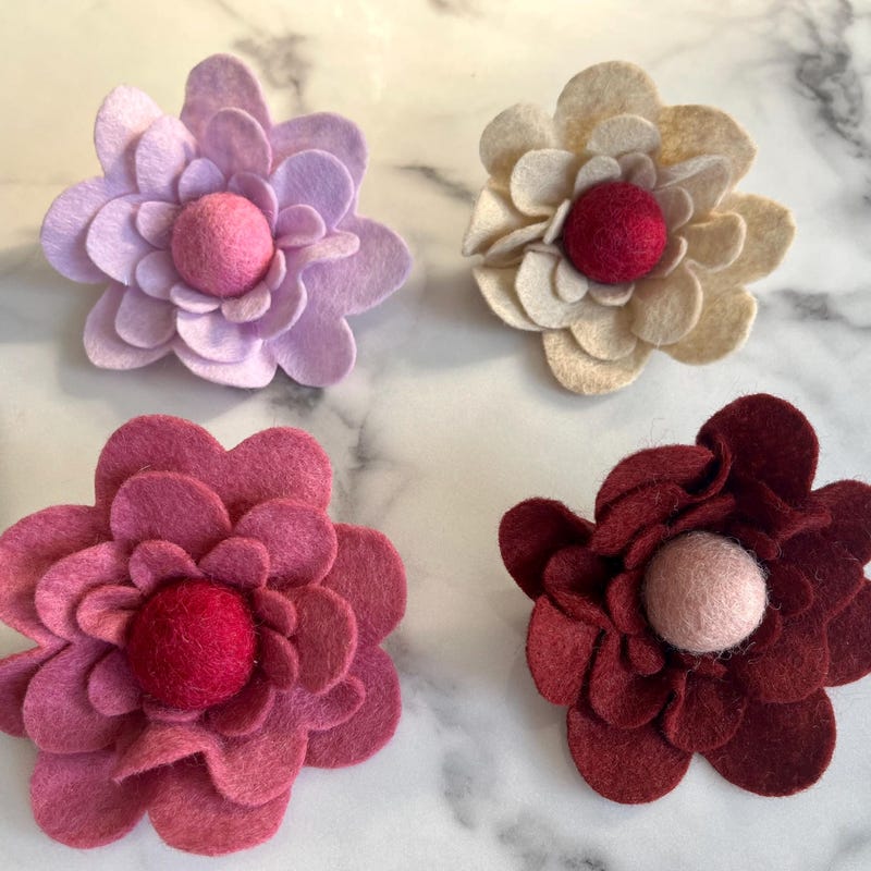 Felt Flower Brooch - Etsy