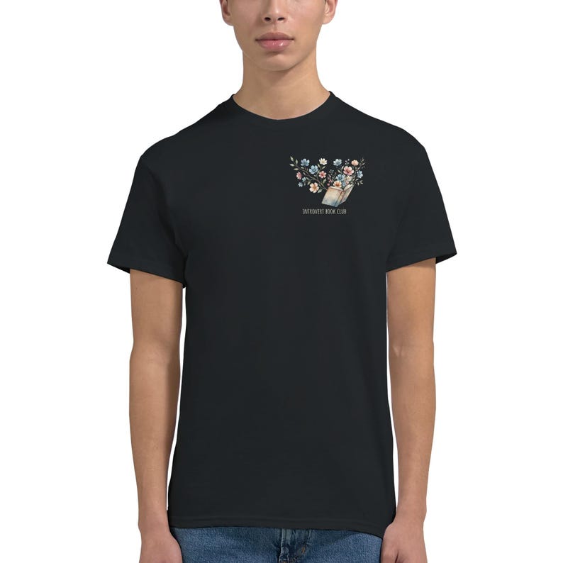 Introvert Book Club T-shirt: Read in Peace Floral Skeleton, Dark ...