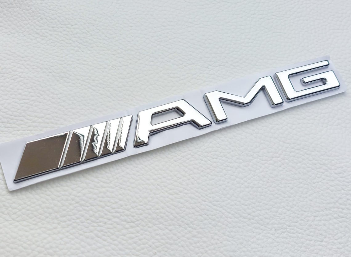 AMG Emblems for Trunk and Sides, Chrome Color, Accessories With Sticker ...