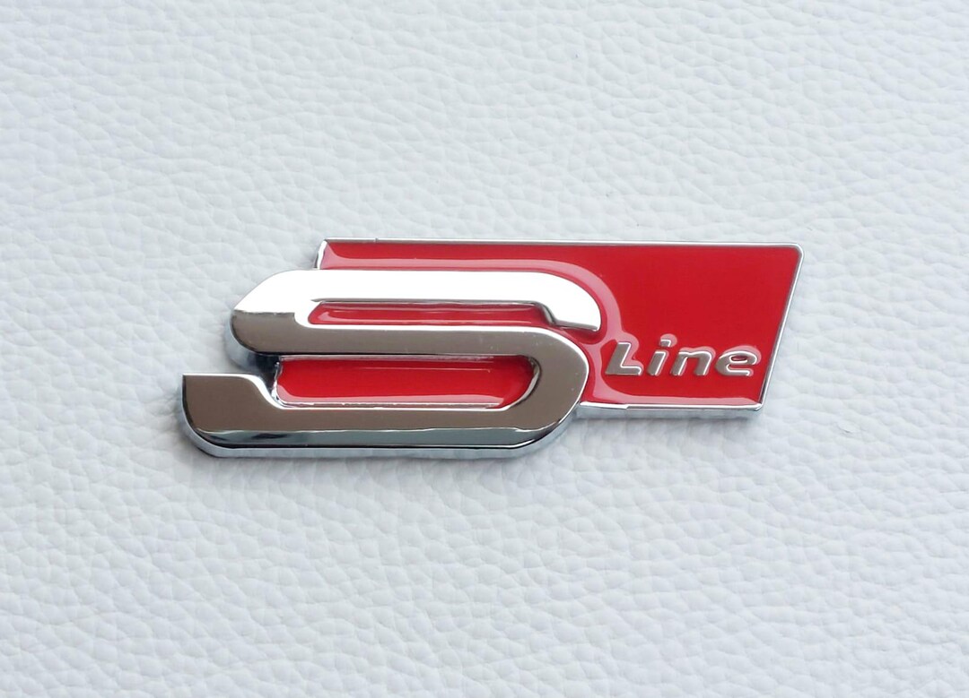 Chrome Metal S-line Emblem, Badge With Sticker for Rear Hatch Trunk of ...