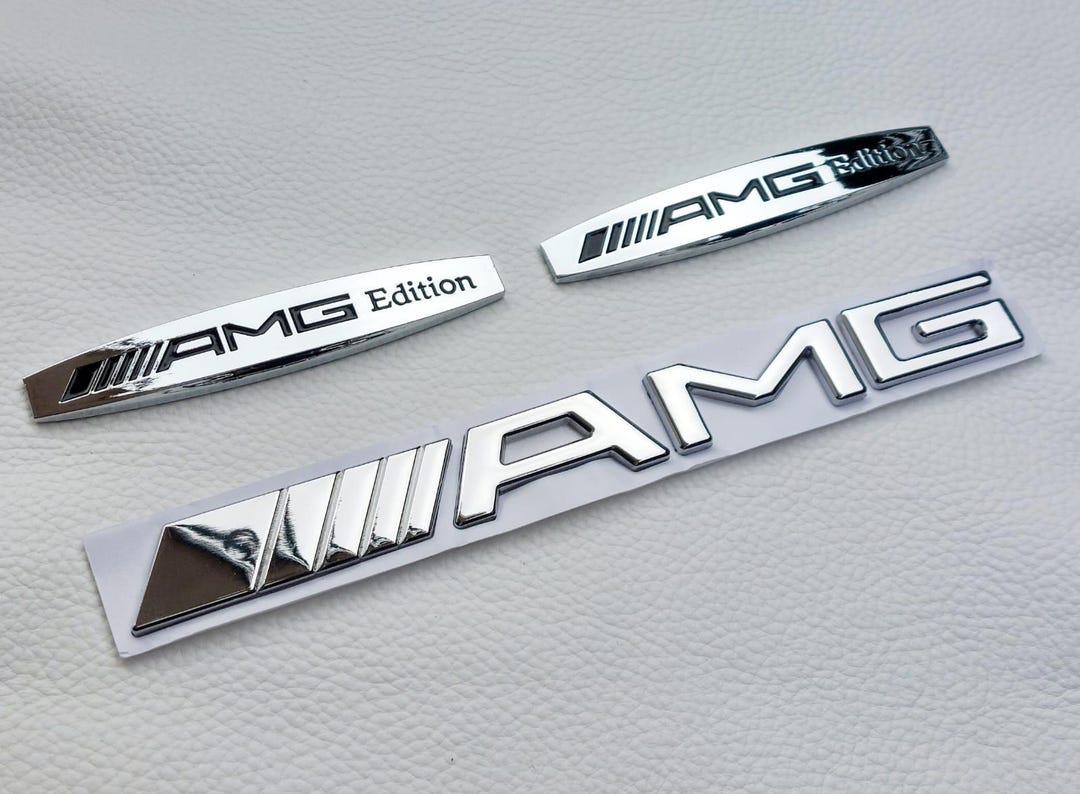 AMG Emblems for Trunk and Sides, Chrome Color, Accessories With Sticker ...