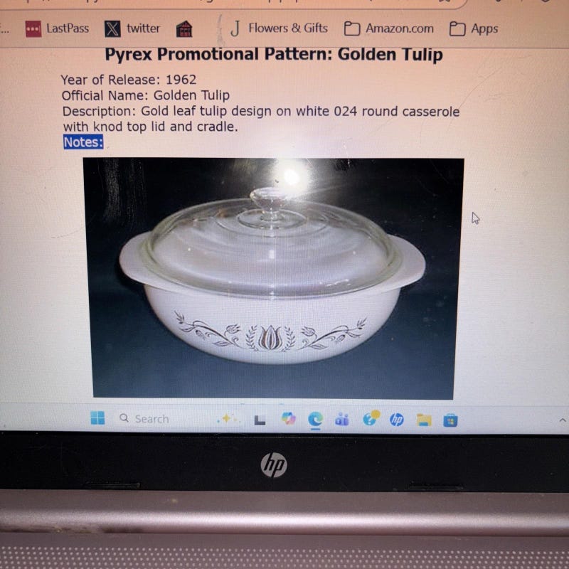 Pyrex Golden Tulip - Etsy