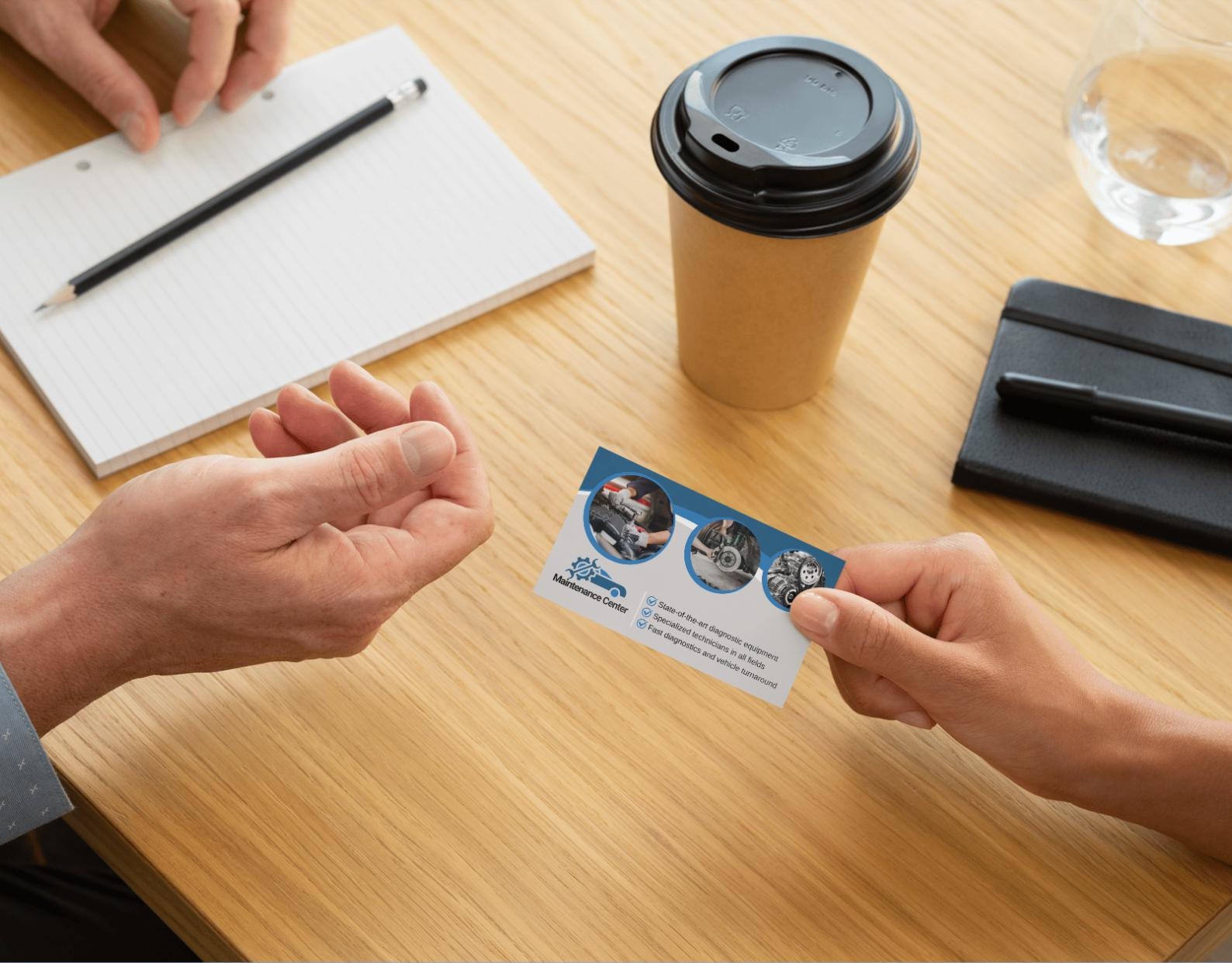 Editable Canva Business Card Template for Auto Repair Shop Maintenance ...