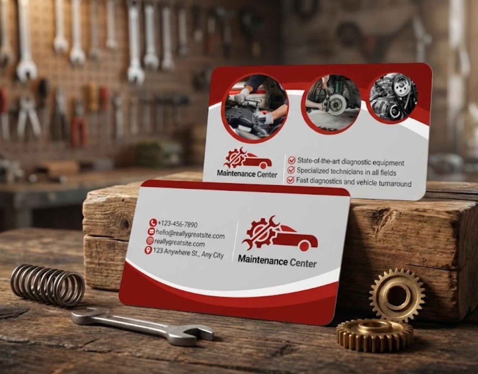 Editable Canva Business Card Template for Auto Repair Shop Maintenance ...