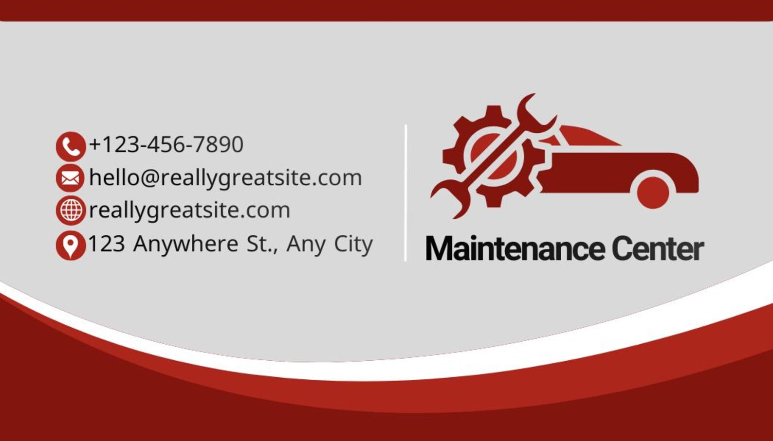 Editable Canva Business Card Template for Auto Repair Shop Maintenance ...