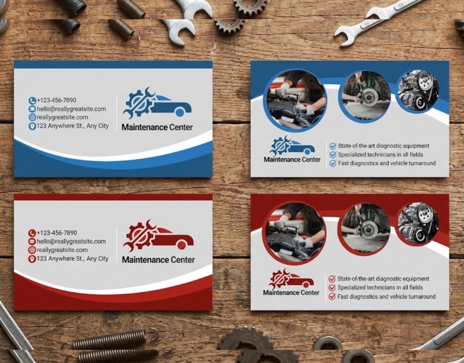 Editable Canva Business Card Template for Auto Repair Shop Maintenance ...