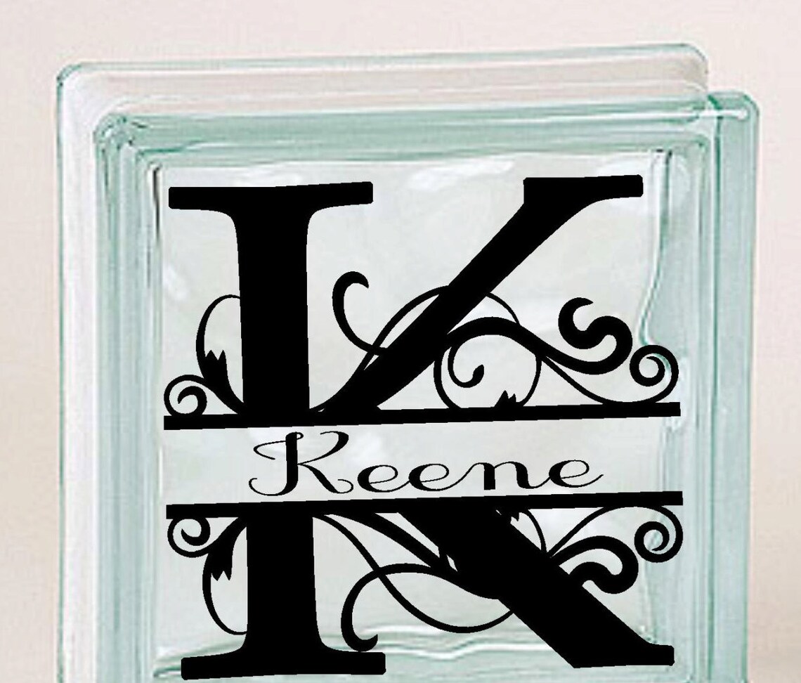 DIY Monogrammed Initial Glass Block Wedding, Bridal, Engagement Gift ...