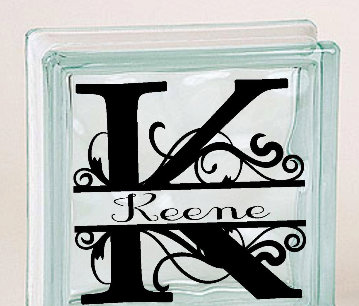 DIY Monogrammed Initial Glass Block Wedding Bridal | Etsy
