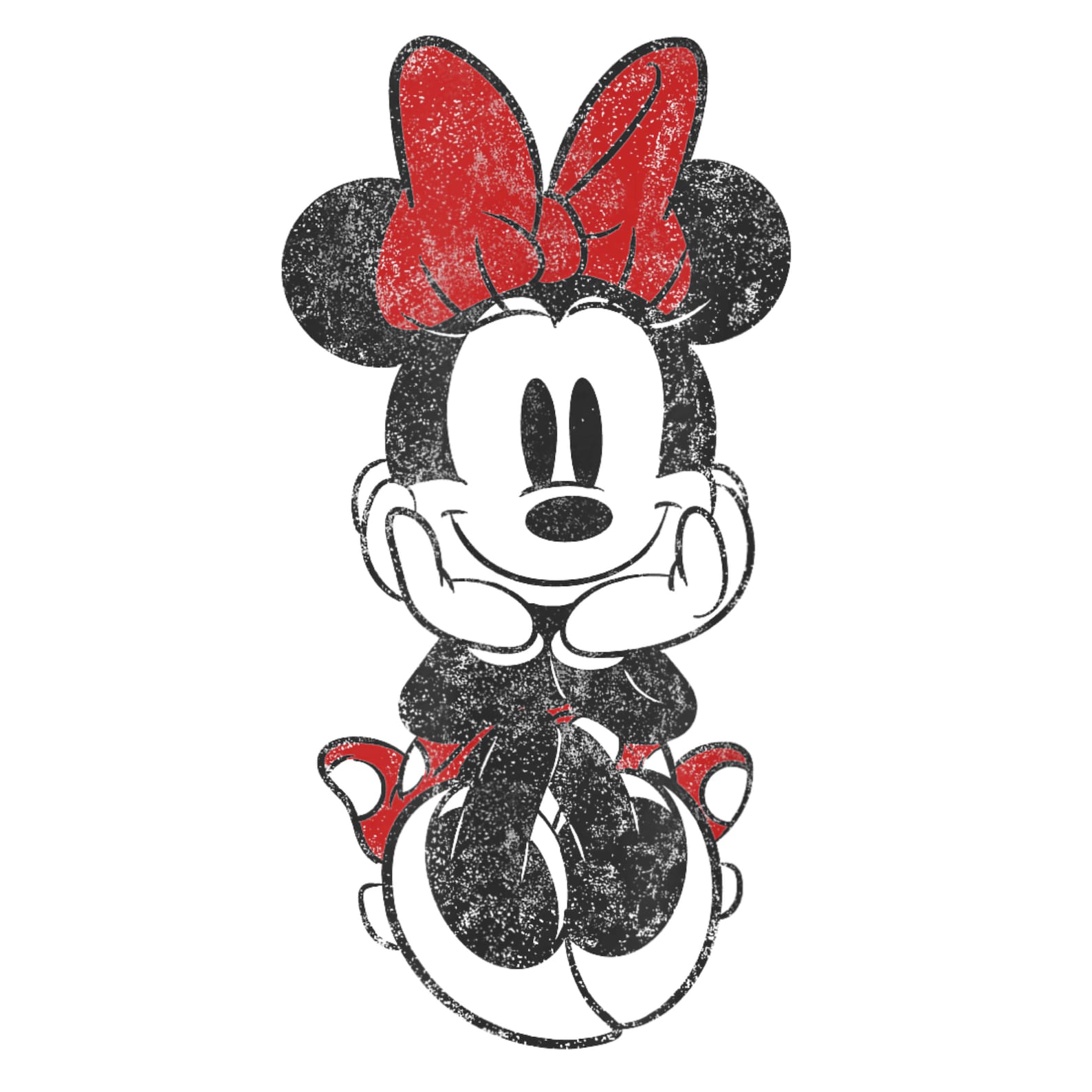 Minnie Mouse PNG – Diseño vintage de pose sentada (Descarga digital ...
