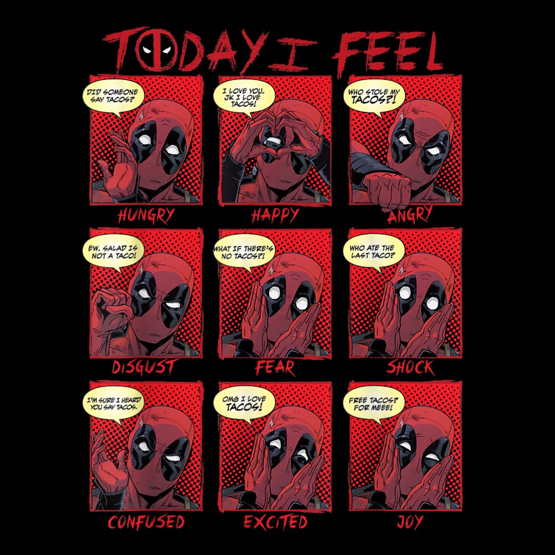 Deadpool “today I Feel” Panels – Funny Mood Anti-hero PNG (instant ...