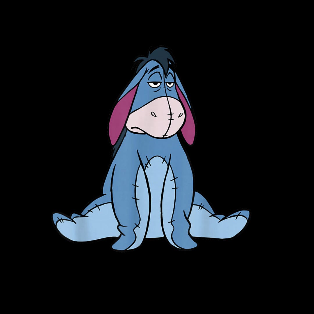 Unamused Eeyore PNG – Moody Winnie the Pooh Cartoon (instant Download ...