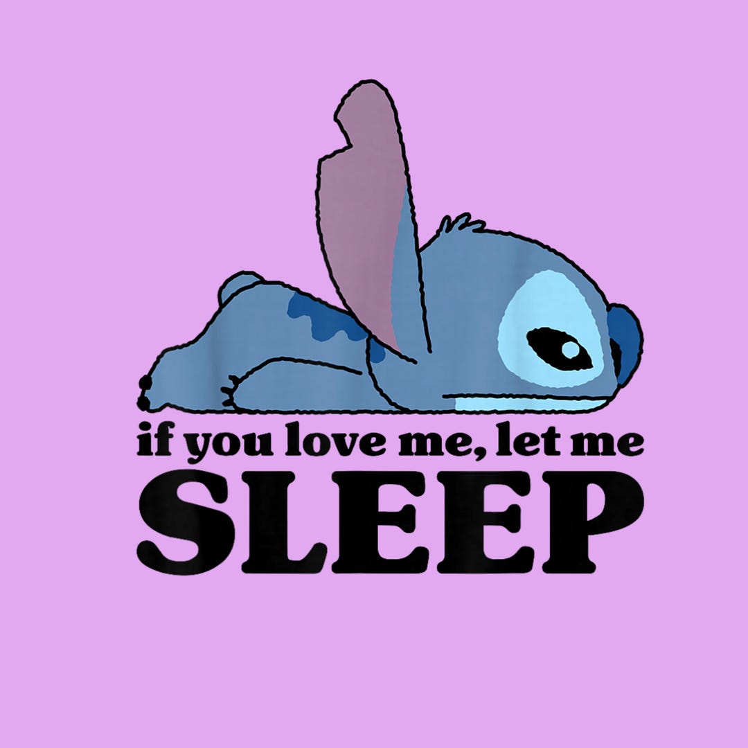 Sleepy Stitch PNG – Lilo & Stitch Cute Tired Alien Design (instant ...